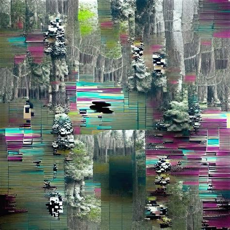 Glitched Forest Ai Synthesized Rglitchart