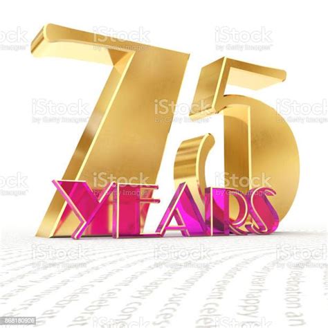 황금 번호 70 5 과 단어 년는 배경 전망의 인사말 텍스트의 3 차원 일러스트 레이 션 75에 대한 스톡 사진 및 기타 이미지