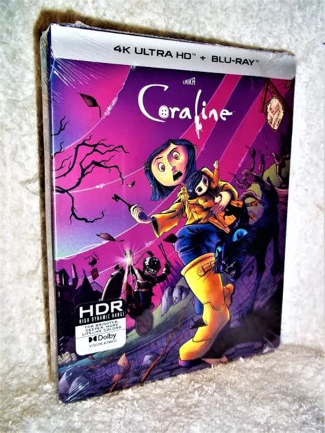 Coraline Steelbook 4kblu Ray 2022 Creepy Animated Dakota Fanning