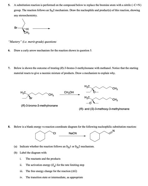 Solved A Substitution Reaction Is Performed On The Chegg