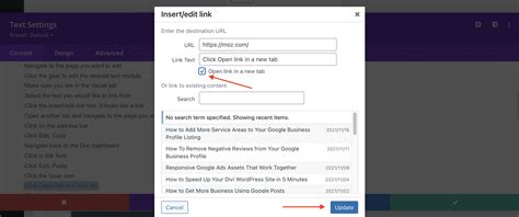 how to create internal and external links in wordpress s divi theme