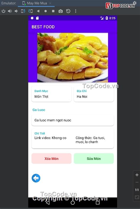 Code App Giới Thiệu Món Ăn Android App Food Có video hướng dẫn cài đặt