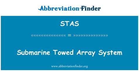 stas definition submarine towed array system abbreviation finder