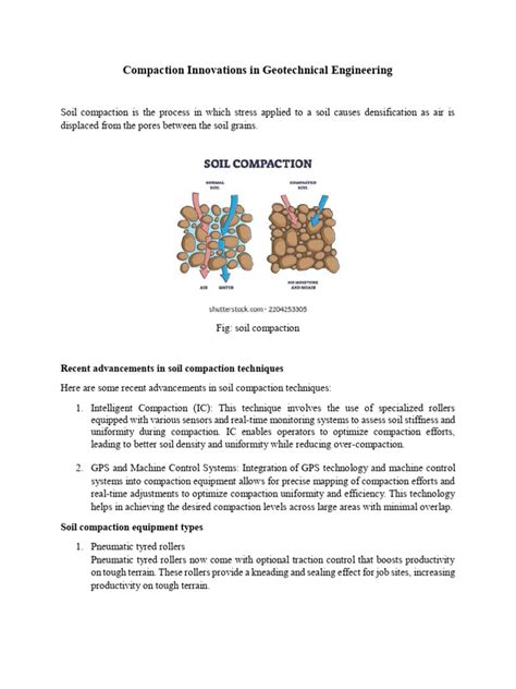 Compaction Innovations In Geotechnical Engineering Pdf Soil