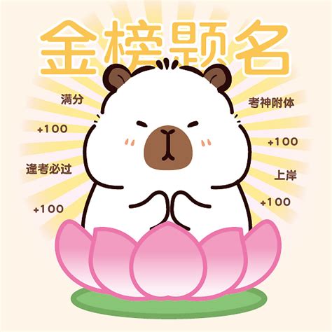 卡皮巴拉好运附体 考神附体 金榜题名 高考满分100萌萌ip授权文化 站酷zcool