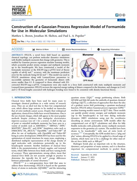 Pdf Construction Of A Gaussian Process Regression Model Of Formamide