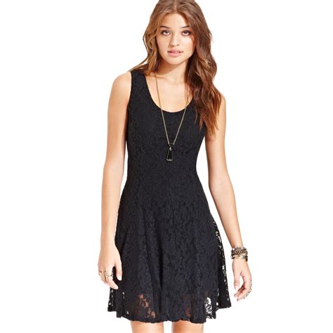 American Rag Lace A Line Skater Dress In Black Classic Black Lyst