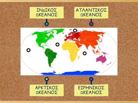 Στ Οι ωκεανοί της Γης© Ιφιγένεια Σταμούλη Διάγραμμα με πινέζες