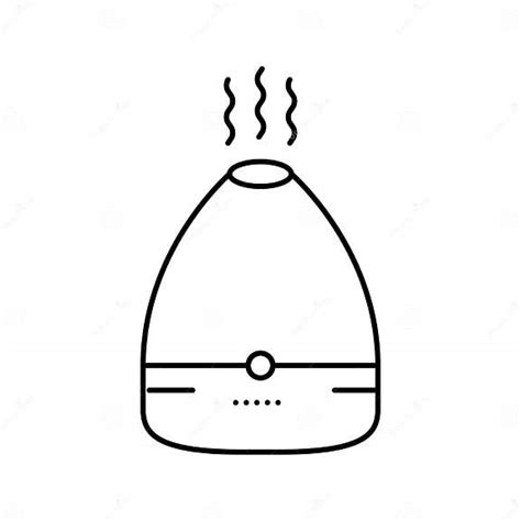 Essential Oil Diffuser Bedroom Interior Line Icon Vector Illustration