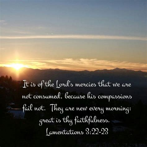 Great Is Thy Faithfulness Lamentations 3 22 23 New Every Morning