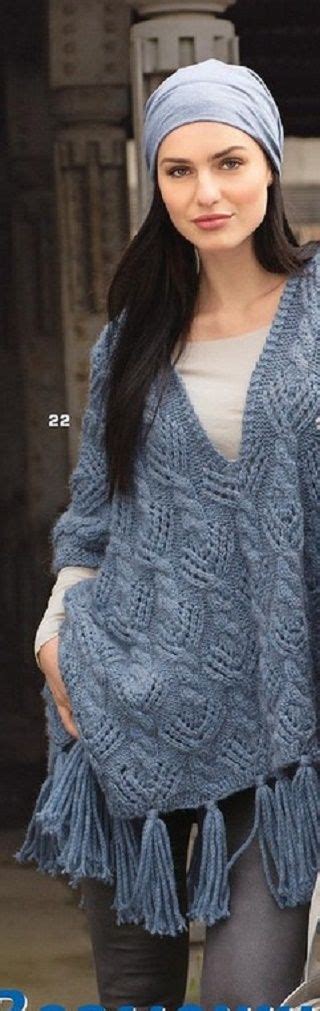 Zdroj pinu fotki.yandex.ru | Knitted poncho, Knit fashion, Knit outfit