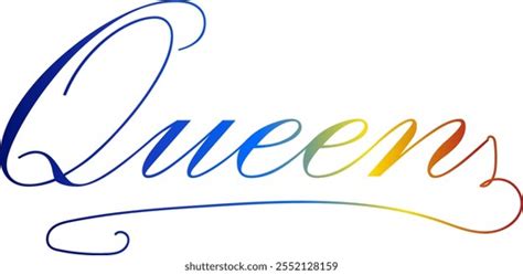 Queen Text Gradient Color Queen Text Stock Vector Royalty Free