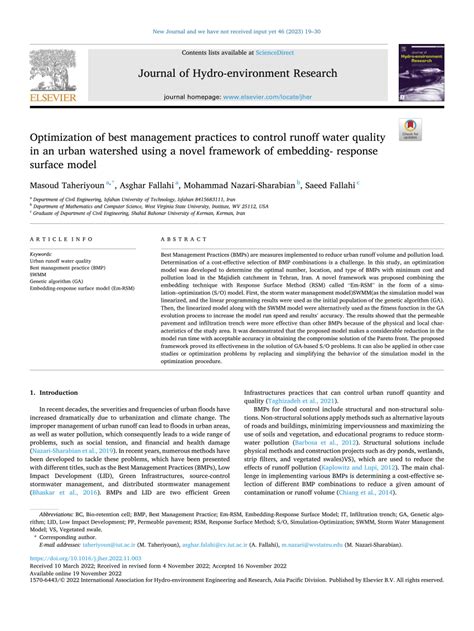 PDF Optimization Of Best Management Practices To Control Runoff Water