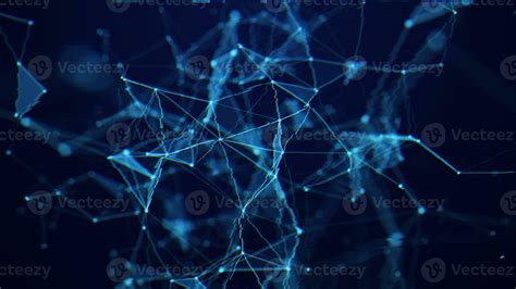 Virus Broken Data Abstract Blue Background With Broken Moving Lines