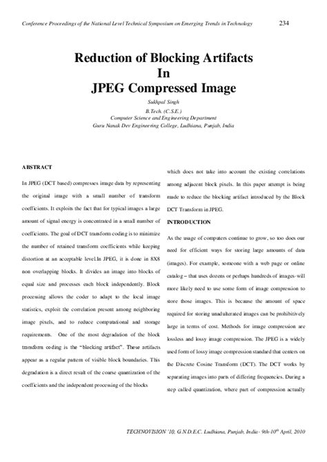 pdf reduction of blocking artifacts in jpeg compressed images dr