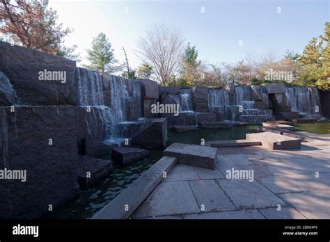 Waterfall In The Franklin Delano Roosevelt Memorial West Potomac Park