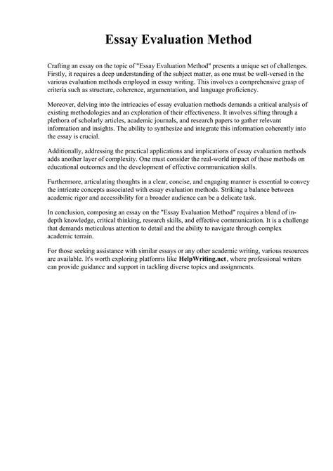 Essay Evaluation Method Pdf
