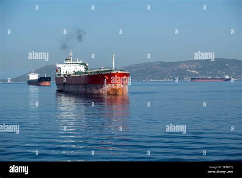 Container Cargo Ship Loaded In Mediterranean Sea At Piraeus Harbor Greece Import Export