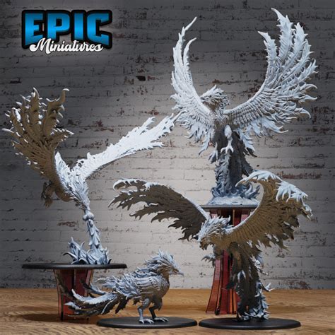 3d Printable Primordial Phoenix Set B Ancient Ash Bird Evil Born