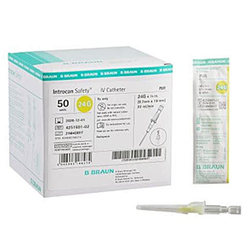 Iv Catheter 24 G X 3 4 B Braun Introcan Safety Iv Catheter