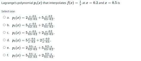 Solved Lagrange S Polynomial P1 X That Interpolates Chegg Com