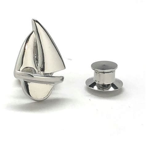 Sailboat Lapel Pin Silver Sailing Boat Enamel Pin T For Etsy Uk