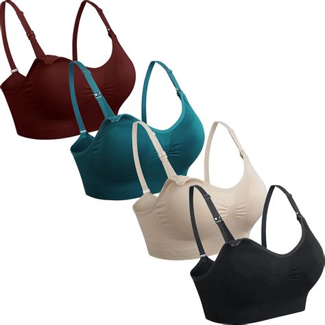 4 Pack Nursing Bra For Breastfeeding Maternity Bras Push Up Silk