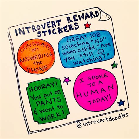 introvert reward stickers introvert doodles