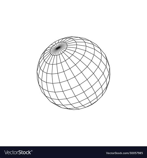 Wireframe Earth Grid Mesh Objects Network Line Vector Image