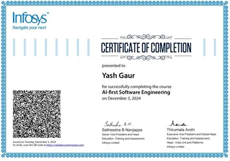 Yash Gaur On Linkedin Ai Softwareengineering Infosys Learningjourney Artificialintelligence
