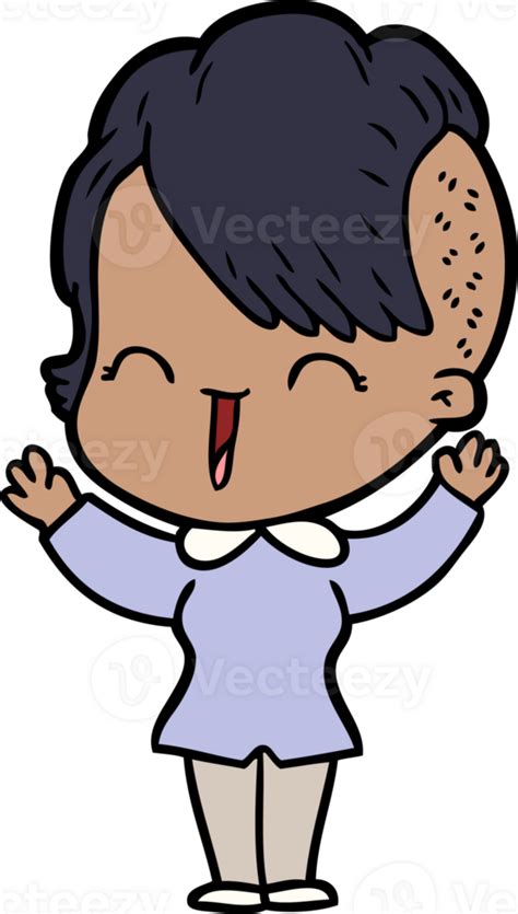 Cartoon Happy Hipster Girl Drawing 46954149 Png