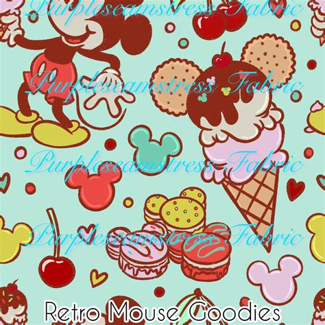 Retro Mouse Goodies Fabric Purpleseamstress Fabric