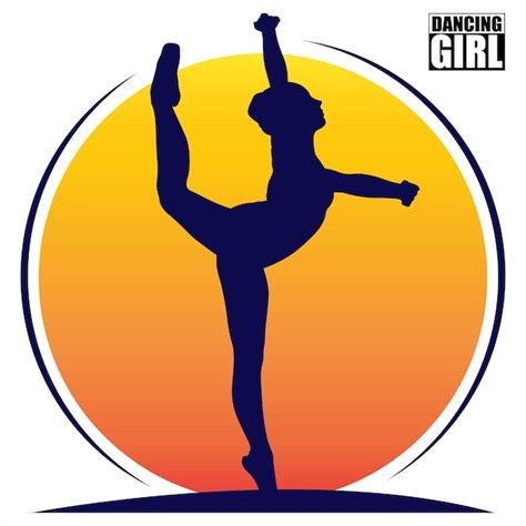 Silueta De Niña Bailando Vector Premium