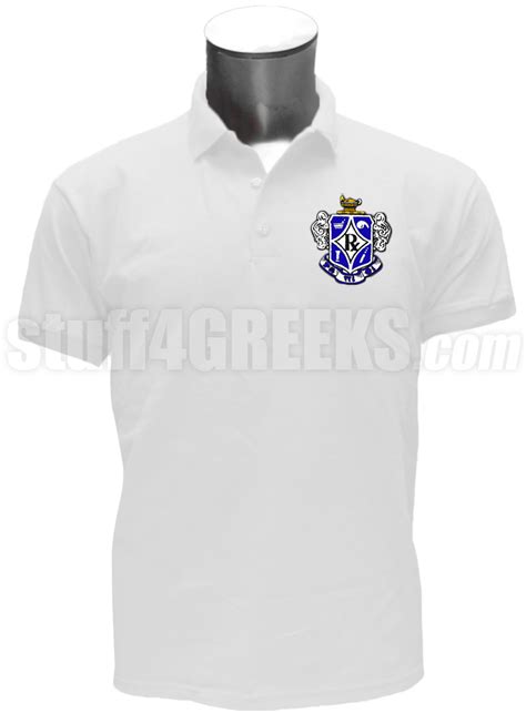 Rho Pi Phi Mens Polo Shirt With Crest White