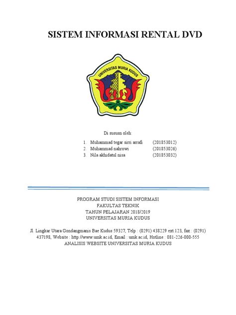 Sistem Informasi Rental Dvd Pdf