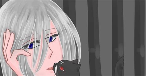 オリジナル 長髪青年と黒猫。 Rioninuのイラスト Pixiv
