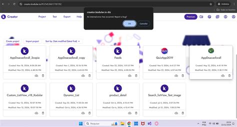 There Is A Problem When I Try To Open My Project In Kodular It Gives Me This Error An Internal