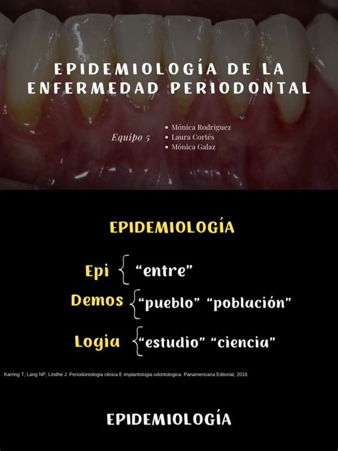 Epidemiologia De La Enfermedad Periodontal Pdf Especialidades