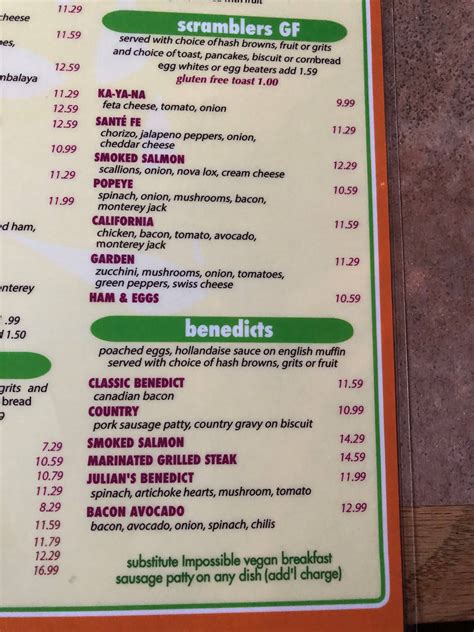 Menu At Honey Jam Cafe Naperville N Naper Blvd