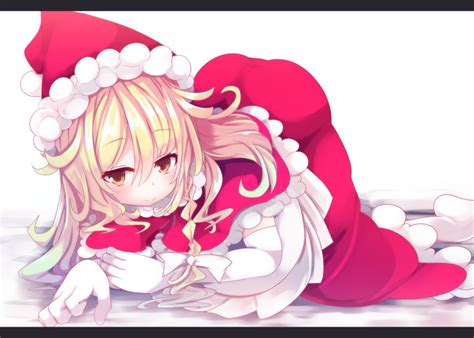 Safebooru 1girl All Fours Beni Shake Blonde Hair Braid Capelet Elbow