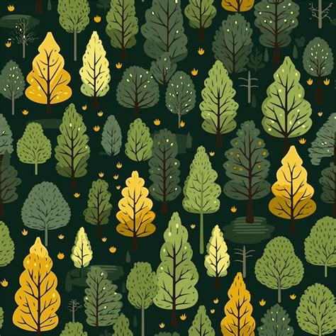 Premium Vector Forest Wildlife Seamless Pattern