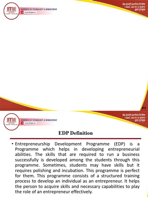 Edp And Its Pdf Entrepreneurship Cognition