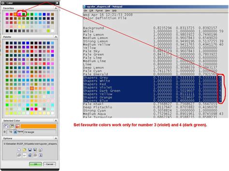 Color Palette Define Own Colors Siemens UG NX Eng Tips