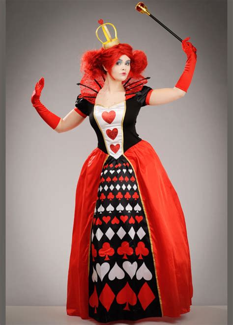 Womens Deluxe Long Red Queen Of Hearts Costume 85593 Qh Struts