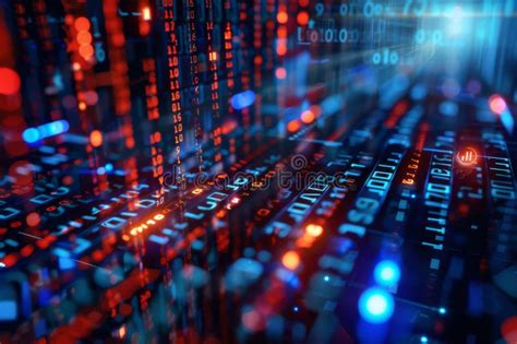 Vibrant Digital Matrix Showcasing Streams Of Data And Binary Code Flowing Through A Futuristic