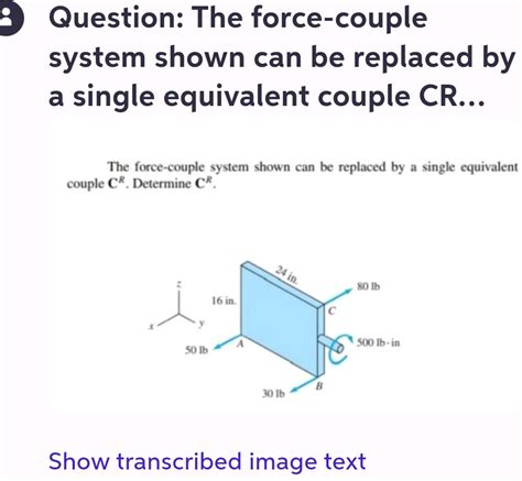 8 Question The Force Couple System Shown Can Studyx