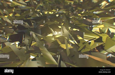 Glitch 3d Render Golden Modern Shattered Field Texture Random