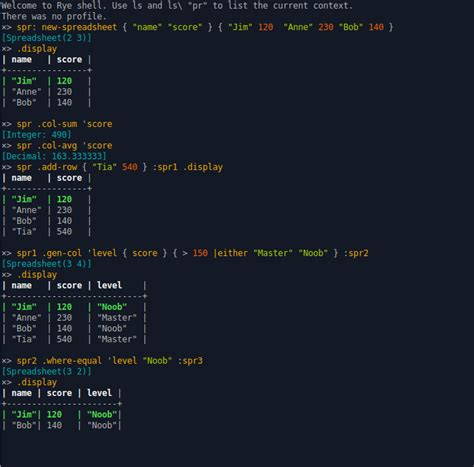 spreadsheet datatype in ryelang r ryelang