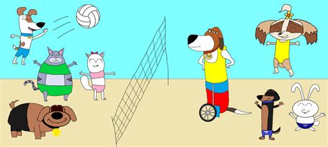 Max Gidget Friends Playing Volleyball In A Beac By Lahmom2000 On