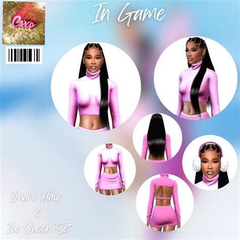Ice Queen Set And Imari Hair Cecesims Xo Sims 4 Body Mods Sims 4